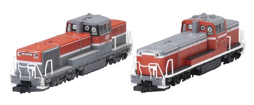 JR貨物仙台総合鉄道部で最後まで活躍したDE10形2両セットが登場! 【DE10-1539について】JR貨物新更新車のうちラジエーター部がグレーで運転室扉が朱色の特徴を再現。【DE10-1591について】2016年に国鉄色へと復元された姿を...