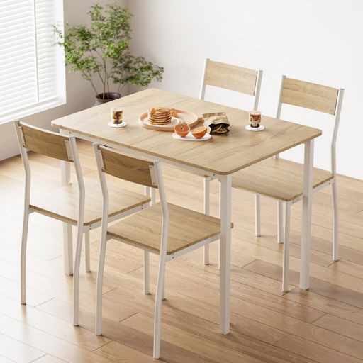 理想のぴったりサイズ:4人用テーブル:(約)幅110x奥行70x高さ75cm、チェア:(約)幅39.5x奥行42x高さ86cm、座面サイズ:(約)幅40x奥行40。カップルの日常使いから、小さな家族団らん、気軽な友人とのホームパーティまで、...