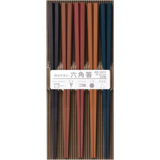 商品名彩り六角PBT箸23cm5膳セット316450 商品サイズ約23cm耐熱温度220°C 品質表示PBT樹脂製造国日本 備考●長時間水に浸さないでください。●本来の使用用途以外での使用はお避け下さい。●アルカリ系、塩素系などの洗剤の使用...