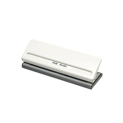外形寸法:W191xD64xH54mm 穴数:6穴 / 穴あけ枚数:PPC用紙約8枚 対応サイズ:A5、バイブル、38mm、ミニ 穴奥行:6.75mm / 穴径:5.5mm 質量:500g / 材質:ハンドル・ベース=鋼板、受底=PE