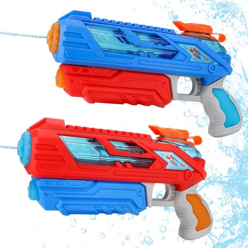 【クールなデザインと鮮やかなカラー】水タンク部分に独自の透明デザインを採用しており、水の残量がひと目で確認できます。お子さまの好奇心を刺激し、視覚的にも楽しめるデザインです。精巧でカラフルな見た目が印象的で、水遊びをさらに楽しくします。本セ...
