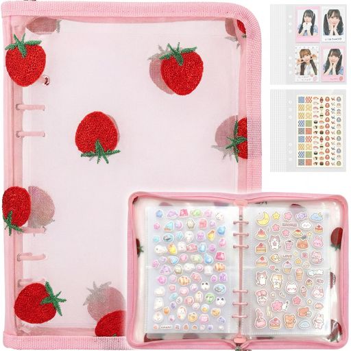 スタンプアルバムトレーディングカードアルバムシール収納アルバムフォトアルバムメモ用アルバムシールバインダー推し活アルバム 【シール帳A5】ジッパー付きで持ち運び安心:ぐるっと閉じられるジッパー仕様。シールや台紙、トレカなどがバラつきにくく、...