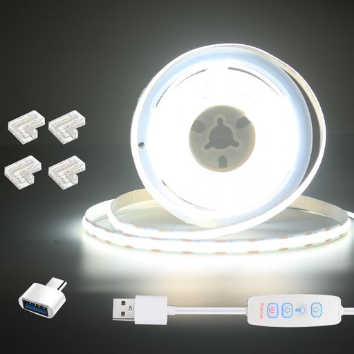 ✅【省エネ&amp;高輝度】COB単色シリーズのLEDテープライトはより省エネです。従来のLEDテープライトのSMDチップより均一、高演色、高輝度の発光効果が得れました。これにより、ライトからの光の飛び出しが少なく、美しい照明効果を得ること...