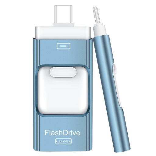 USBメモリ128GB ROSPE Phone Lightning/Type-C/USB-A/Micro 4in1 両面挿しスマホ フラッシュドライブ iOS/Android/PC対応 パソコン対応 USBメモリ メモリースティック 写真/動画/
