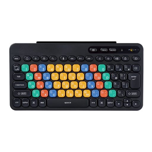 正しいキー入力が楽しく覚えられる、パソコン学習用キーボード“KEY PALETTO(キーパレット)"です。 実際に入力される文字と同じ印字デザインで、アルファベットに不慣れな子どもたちの混乱を防ぎます。 本製品は、プログラミング言語の開発や...