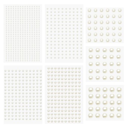 【7サイズの豊富なセット】3mm 450個、4mm 160個、5mm 160個、6mm 160個、8mm 36個、10mm 25個、12mm 25個のパールステッカーがセットになっており、合計1016個の豊富なサイズで、様々なインテリアアイ...