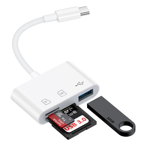 プラグアンドプレイ:iPhone 15/iPhone 16/iPhone 16e/iPhone 17 17 Pro Max 17 Pro/iPhone Air用のUSB C SDカードリーダーは、アプリケーションを必要とせず、SD/TFカー...