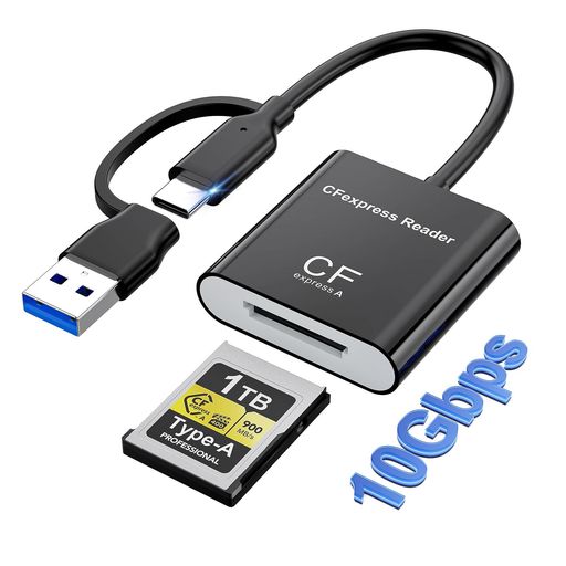 【プロ写真家のアシスタント - プロ仕様 CFexpress Type A カードリーダー】この2 in 1 USB-A + USB-C CFexpress Type A カードリーダーは、CFexpress Type A メモリカードから...