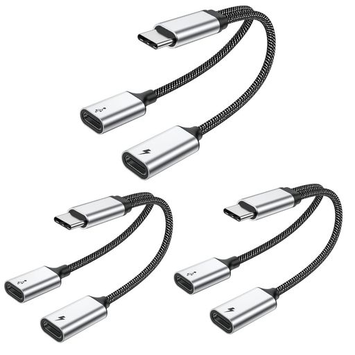 【USB CからデュアルUSB Cスプリッタ】2 in 1 USB Cスプリッタは、簡単にお使いのデバイスの1つのUSB Cポートを2つに拡張することができ、携帯電話/タブレット/ノートパソコンを接続し、迅速に充電しながら音楽を聴いたり、デ...