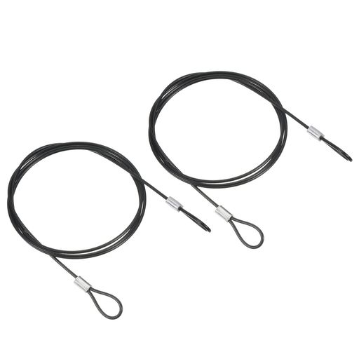 [仕様]サイズ:1mx2mm(長さx直径)。カラー:黒。セット:安全ケーブルロックx2本 。 [ステンレスワイヤー]素材:ステンレス、プラスチック。ワイヤーロープは防錆性、防水性、耐久性に優れています。長くご利用いただけます。 [防犯ロープ...