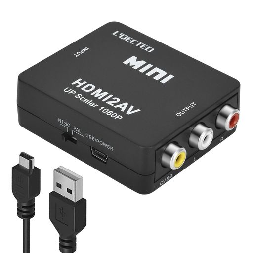 【HDMI右向き矢印RCA変換器】HDMIビデオ信号を、RCA複合出力に変換するコンバーターです。本コンバーターを使用することで、HDMIデバイスから出力された信号を、HDMI入力端子のないテレビ等に映すことができます。※逆方向への変換(A...