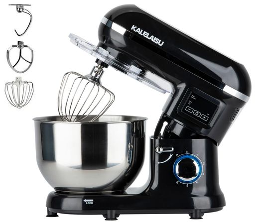 1、5.5Lの超大容量三種類のアタッチメント付き:平面ビーター、ドゥーフック、ワイヤーホイップ。高性能の1200Wハイパワーモーター、低ノイズ設計、一回最大1.5kg小麦粉調理可能。定格電圧100-110V、日本国内での使用環境に適合。本体...