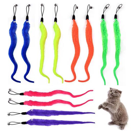 【セット内容】サイズ:21cm。色:グリーン、イエロー、オレンジ、ピンク、パープル、青。12本セット. 【素材】本体は柔軟性でできており、猫の爪が引っかからない。弾力性、耐久性に優れている。 【ストレス解消】遊ぶのが大好きな猫にとって、ふわ...