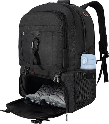 【40L::ブラック】34cm x 14cm x 47cm;0.68KG 多層ポケット: キャンプ リュックは、あなたの旅行をさらに快適にするための多機能なデザインを備えています!さらに、資料、ノートパソコン、水筒、傘、財布などを簡単かつ安...