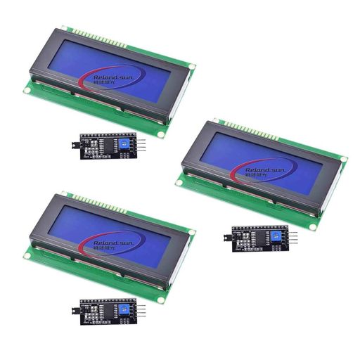 3sets LCD HD44780 2004 4x20 Serial LCD Black Character Blue Backlight Display Board IIC PCF8574T I2C Adapter Converter