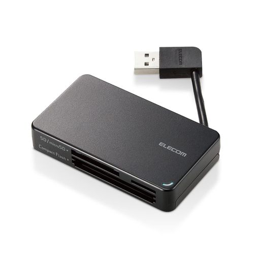 持ち運びや収納に便利なケーブル収納タイプで、42種類のメディアに対応したUSB2.0カードリーダーです。 アダプターを使用せずに37種類の多彩なメディアを読み書きでき、アダプターを使用することでさらに5種類のメディアを読み書き可能です。 取...