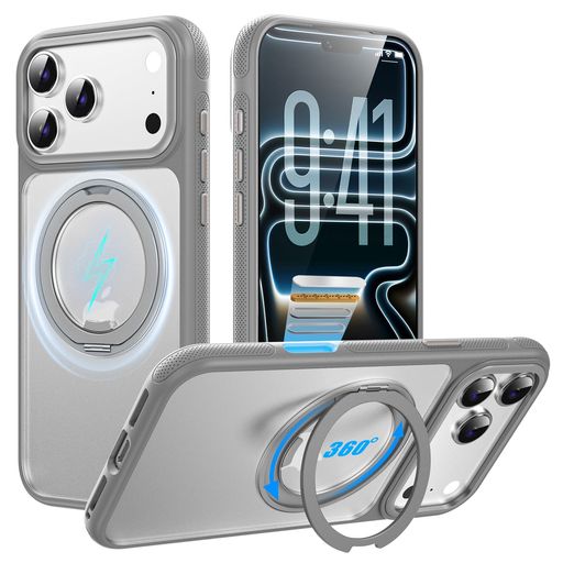 📱【自由自在の360°回転スタンド】新設計の360°回転スタンドを搭載した iPhone17ProMax ケース。縦置き・横置き・斜め置きも簡単に調整でき、スタンド付き ケースとして動画視聴やビデオ通話がさらに快適に。薄型・...