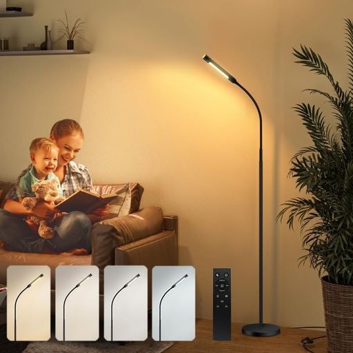 多光源で調光調色可能、タイマー機能付きの柔軟な照明 🛋️【ダブル光源設計・12W&amp;広範囲を照らせる・やさしい雰囲気を楽しめる】独特で高級感のあるデザインが特徴のフロアライトです。間接照明とスポットライト2つの光源設計...