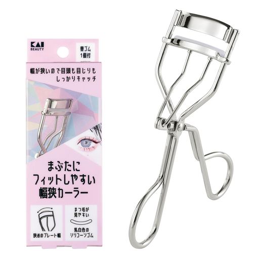プレートの幅が狭いので、カーブがまぶたにフィットしやすい!小回りが利きやすく、様々な目幅に対応します。 真ん中・目じり・目頭と分けて使用することで、まつ毛をしっかりキャッチし、きれいにカールできます。 まつ毛があがりやすく傷めにくい弾力のあ...