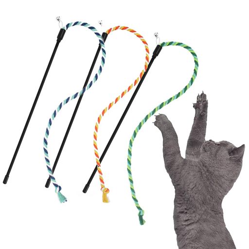 アクティブ 【鈴付きデザイン・狩猟本能を刺激】じゃらし棒の先端には可愛らしい鈴が付いており、揺れるたびに軽やかで心地よい音を奏でます。猫の注意を瞬時に引きつけ、生まれ持った狩猟本能を刺激。追いかけたり跳びはねたりする姿が愛らしく、見ているだ...