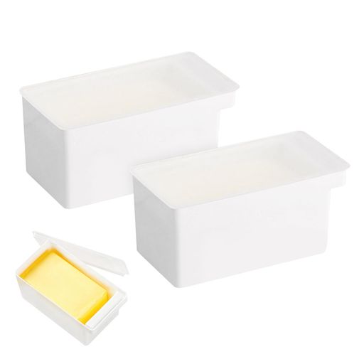 「商品仕様」素材:pp、サイズ:長さ約16.9cm*幅約8.8cm*高さ約7.9cm(約200g前後バターケー対応)、セット内容:2個セット 「内蔵ヘラで使用しやすい」付属の専用ヘラを活用することで、容器から取り出すことなく、直接ケース内で...