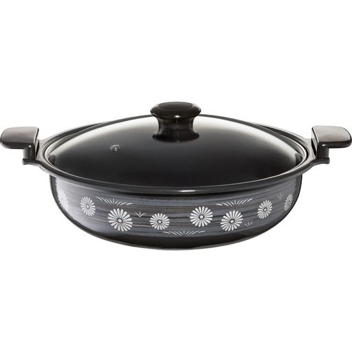 サイズ(約):39.8x32.2x14.7cm、容量:5.0L 本体重量(約):2060g 素材・材質:本体/ほうろう用鋼板、表面加工/ほうろう加工、メラミンフェノール樹脂、ハンドル/メラミンフェノール樹脂、フタ/全面物理強化ガラス 生産国...