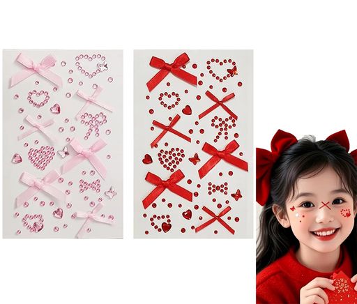 【輝く個性、ユニークな魅力】このラインストーンシールは、かわいいリボン、ハート、そしてスタイリッシュなデザイン要素を含み、あなたのステージパフォーマンスや写真撮影に輝きをプラスします。自由に組み合わせて、好きなようにデコレーションすることで...