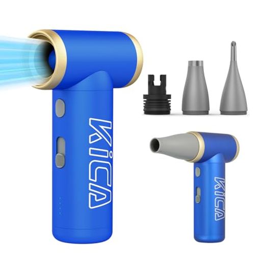 軽量約300g直径3.5cmのグリップで片手作業可能な小型エアブロワーガン カメラジンバルメーカーFeiyuTechの技術を応用した強力モーター搭載11万回転/分 着脱可能な3種類のノズル吸引と噴射を1台に 細かく風速調節可能なスライド式コ...