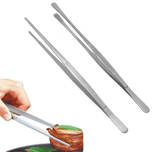 【まっすぐな先のとがったピンセットツール】ステンレス鋼のピンセットは実用的で、家庭料理、屋外バーベキュー、ペストリーベーキング、手工芸品、室内装飾などです。 【サイズ】長さ30cmで、やけどをすることなく安全な距離でバーベキューやグリル料理...
