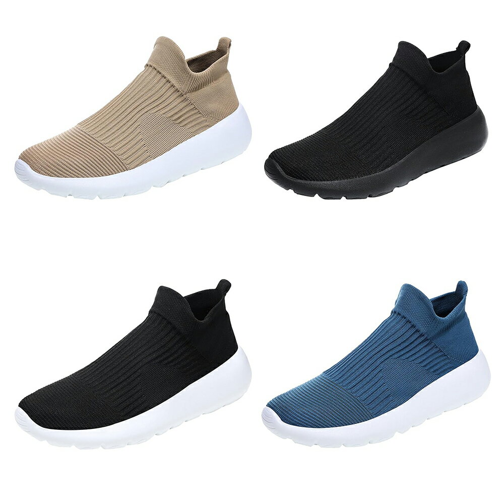 スニーカー メンズ 黒 快適 スリッポン 軽量 滑り止め スポーツシューズ 美脚 メッシュ 歩きやすい 通気 大きいサイズ 幅広 カジュアル 人気 厚底 ランニングシューズ 紐なし 運動靴 通学 通勤 ジョギング 男女兼用 22.5cm-2...