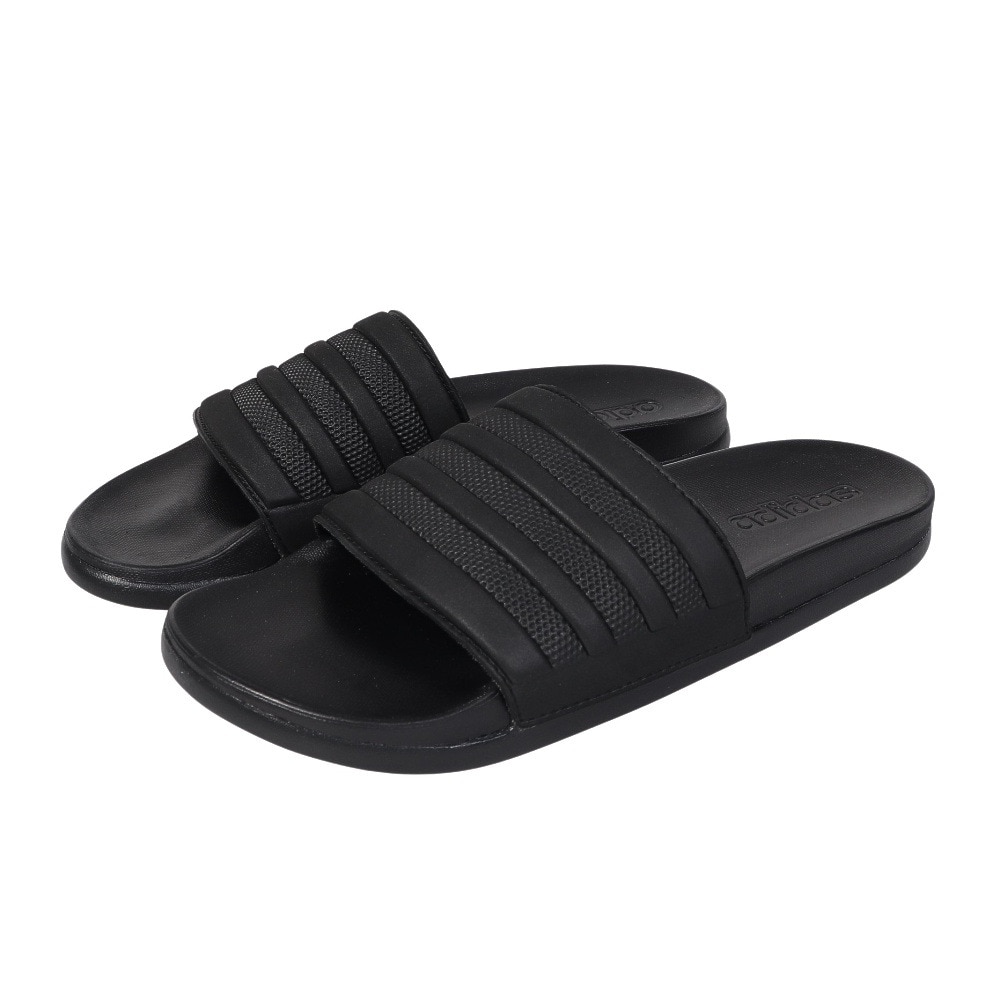●素材:合成樹脂【実寸サイズ】●インドネシア製 ベトナム製●メーカーカラー表記:コアブラック/コアブラック/コアブラック●大胆なスリーストライプスが印象的な、定番のスリッポンサンダル。●レギュラーフィット●スリッポン構造●独特な質感のある、...