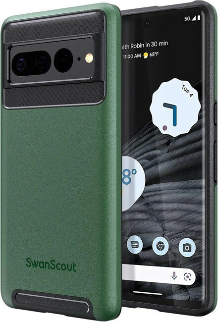 SwanScout Google Pixel 7 Pro対応 耐衝撃ケース 保護カバー、PC+TPU 二重構造 ワイヤレス充電可能 薄型 衝撃吸収 落下防止 擦り傷防止 グリーン 【対応機種】：Google Pixel 7 Pro 【耐衝撃...