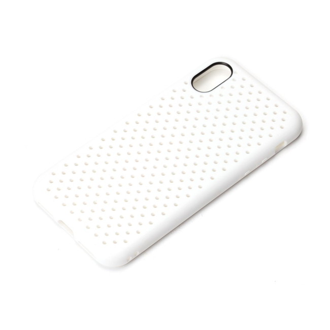 対応機種　iPhoneX iPhoneXs (5.8インチ) 兼用 ◆米国国防総省の軍用規格(MIL-STD-810G)の2項目、落下、振動に準拠した試験をクリアした、耐衝撃＆耐振動設計のドットメッシュケース。 ◆しなやかで耐久性のあるTP...