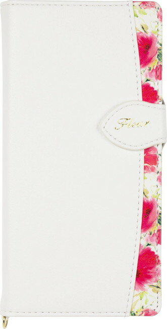 Natural Design ナチュラルデザイン 対応機種　Xperia XZ2 (5.7インチ) ボタニカル柄で華やかに表の曲線から覗く上品花柄ケース ハンドストラップ、カードポケット、機能も充実したケースです。 ハンドストラップ PUレ...