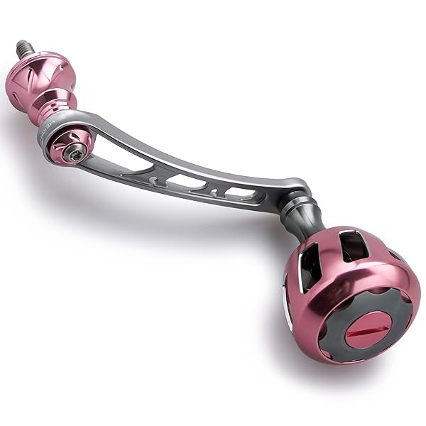 HEIGHTEN 56mm リール ハンドル 32mm ノブ搭載 シマノ ダイワ 通用 スピニングリール 用 Wheel Series (ガンメタル＆ピンク) (523)ブランドHEIGHTEN色ガンメタル(ハンドル)＆ガンメタル/ピンク(...