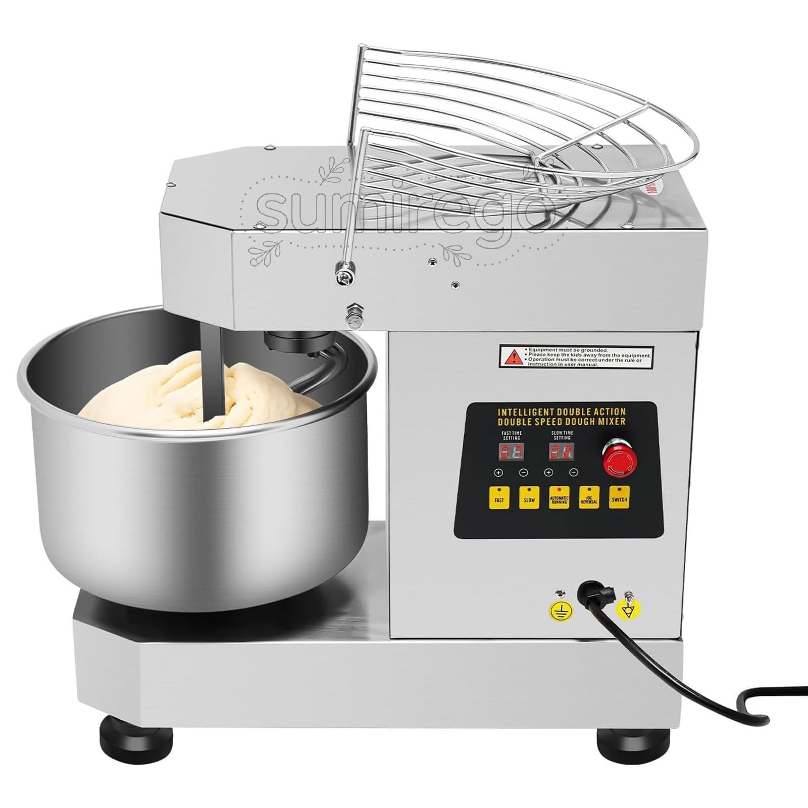 · 高効率操作:高出力(750W)、高速(100/200 rpm)の銅コアモーターを搭載したスパイラルミキシングロッドは均一な混合を保証し、生地をより均一に混合し、弾力性と強度を大幅に向上させます。· 大容量：大容量フードミキサー（2.6ガ...