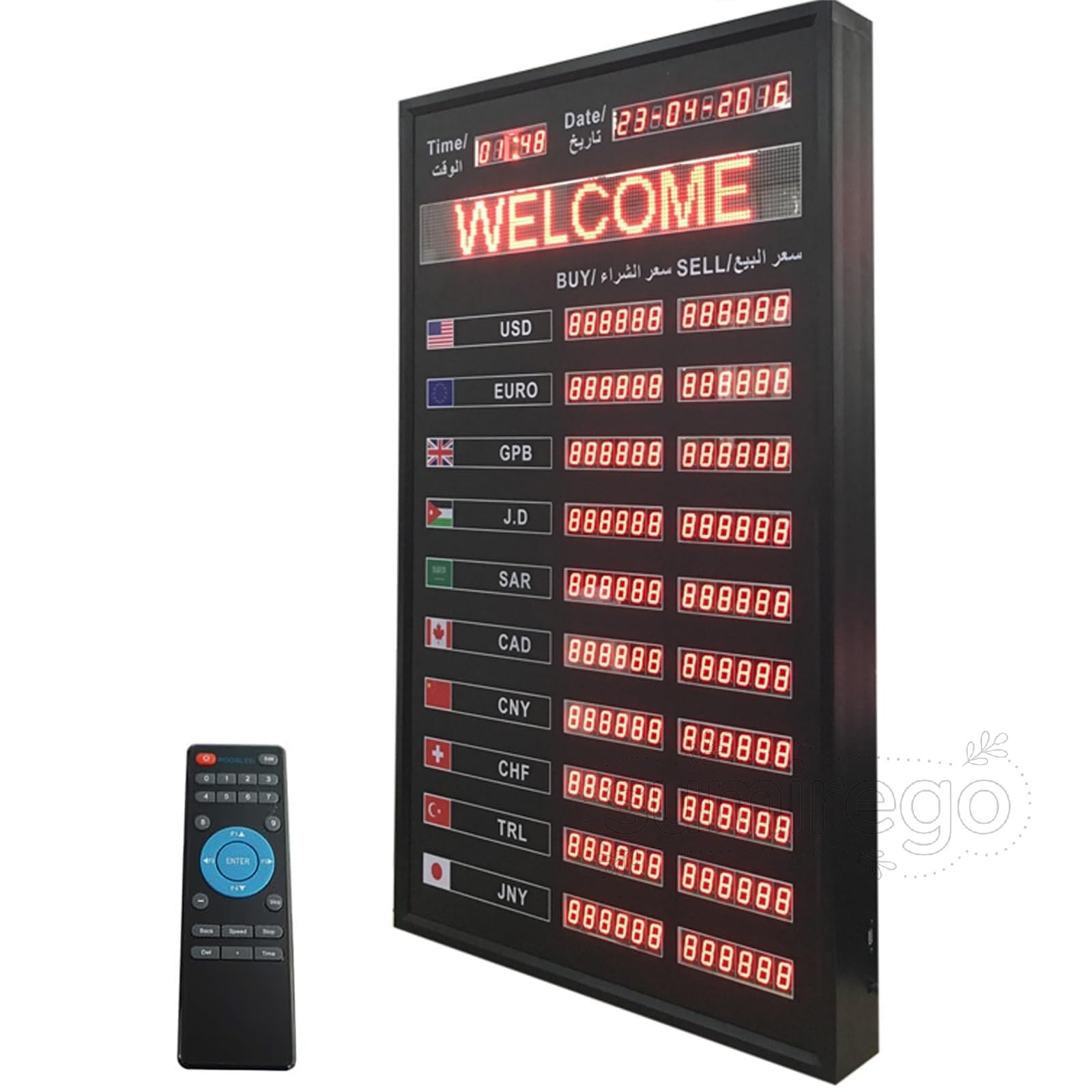 · clearクリアで読みやすい】：樹脂カプセル化されたLEDデジタルチューブは安定した性能を持ち、400MCDデジタル輝度は均一で、読み取りディスプレイは明確です。 7か国の銀行為替レートをリモートで変更します。どの国でも必要な情報を簡単...