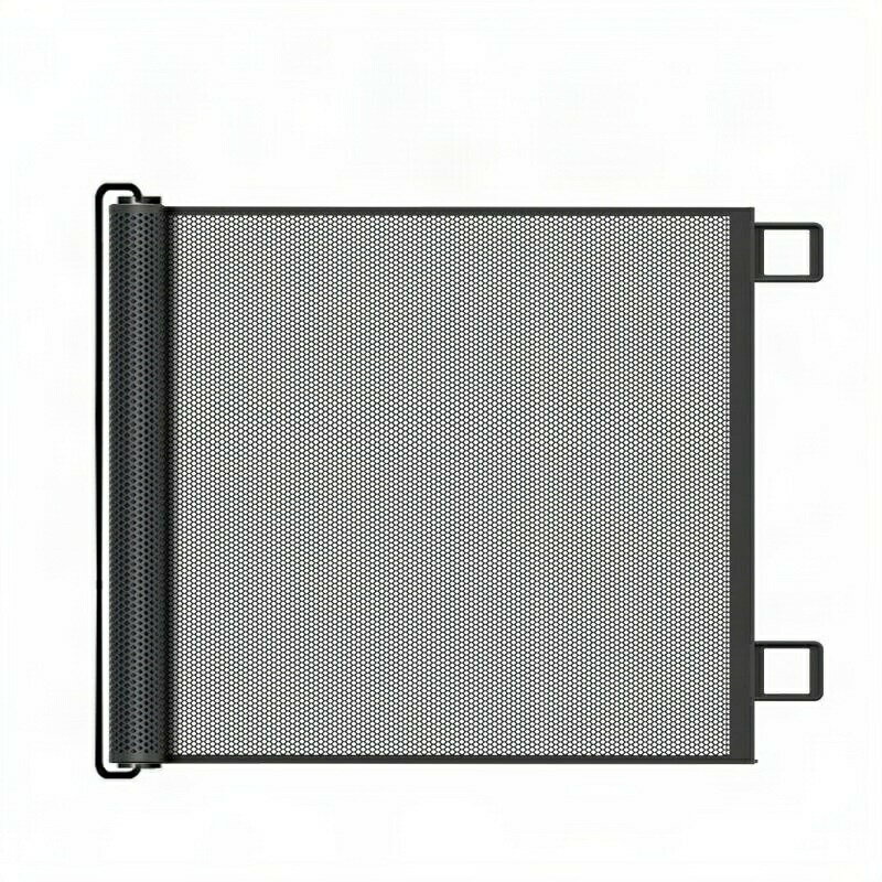 自動格納式 ペットゲート 安全 ドア 猫用品 ケージ 通販 ピュアブラック 猫の足跡模様 110x78cm 130x78cm