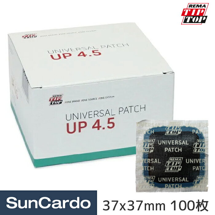 UNIVERSAL PATCH ラジアルタイヤ・バイアスタイヤどちらにも使用出来るユニバーサルなパッチです。 乗用車〜小型トラックのパンク修理にご使用下さい。 サイズ：37x37mm 入数：100枚TIPTOP(チップトップ) ユニバーサル...