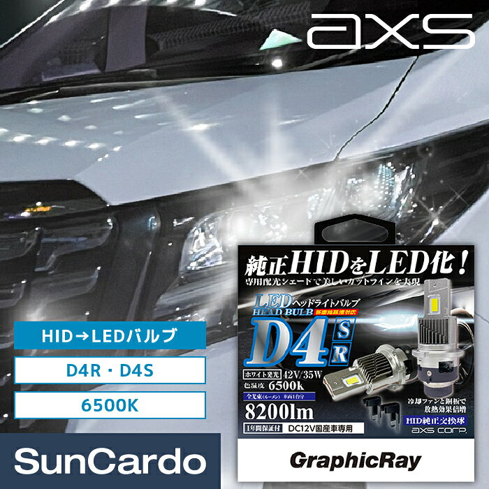 純正交換用HIDバルブをLED化できるバルブ。 専用の配光シェードつきでカットラインが綺麗に。 明るさ、輝度、耐久性アップ。 冷却ファンと銅板を組み合わせた放熱効果アップし、バルブに優しい。 ●D4R/S共用 6500K 8200lm(1台...