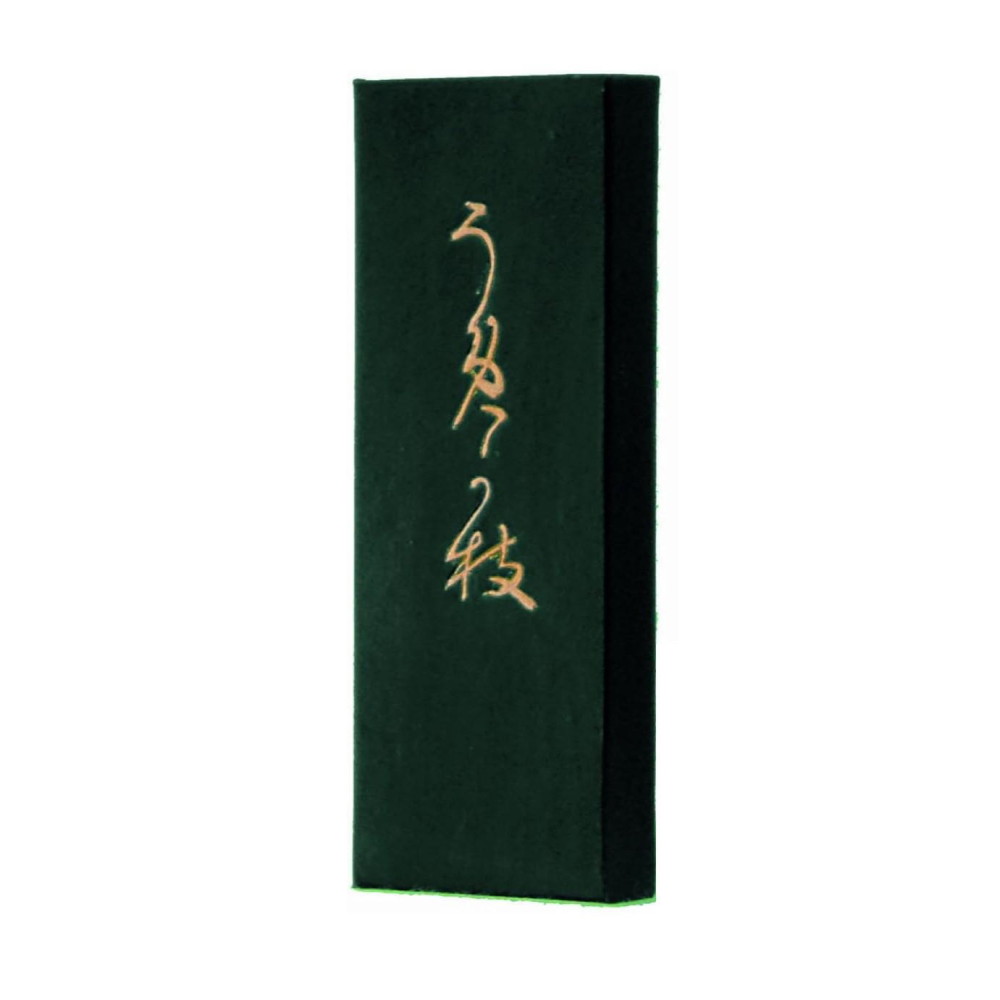 商品説明(製品の特徴)半紙、画仙紙向きの固形墨 かな作品用で半紙、画仙紙向きです。微粒子の油煙で暢びがよく、普通の濃さから中濃墨位でお使いください。古くなる程暢びも一層良くなります。墨色は透明感があり暖か味のある赤紫系の黒です。 サイズ商品...