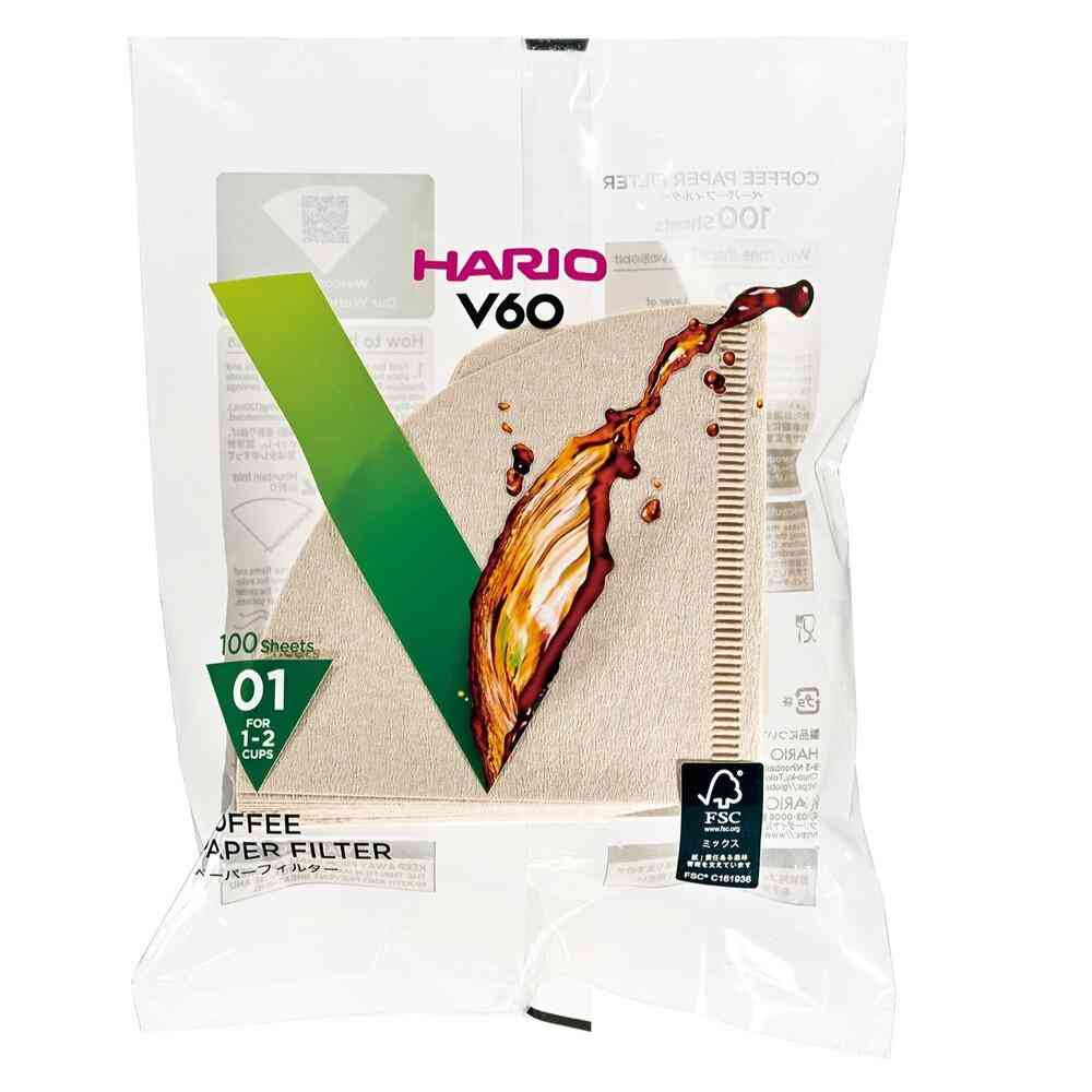 ■商品説明(製品の特徴)V60透過ドリッパー（円すい形）01タイプ（1〜2杯用）のペーパーフィルター 100枚入り。■サイズW110×D35×H100mm■素材／材質天然パルプ■取扱上及び保管に関する注意事項圧着部分が開く恐れがありますので...