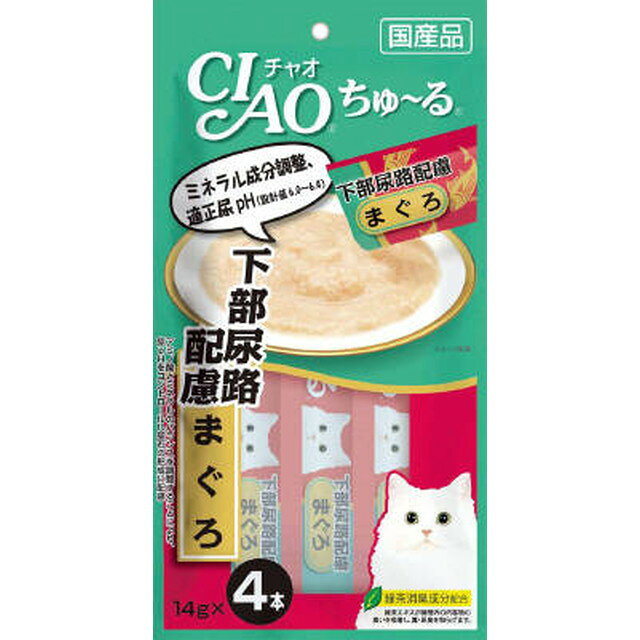 商品名ちゅ〜る　下部尿路配慮　まぐろ内容量1フク商品説明好評のCIAOちゅ〜るに新しいフレーバーが仲間入り。製造販売会社（メーカー）いなば食品広告文責株式会社サンドラッグ電話番号:0120‐009‐368JANコード490113371883...