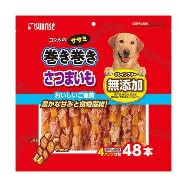 ■商品説明（製品の特徴） 食物繊維を含むさつまいもにワンちゃんの大好きな鶏ササミを巻いた、嗜好性の高いスナックです。噛むことでストレス解消・歯の健康維持にも役立ちます。■成分・分量 たん白質・・・14．5％以上、脂質・・・0．7％以上、粗繊...