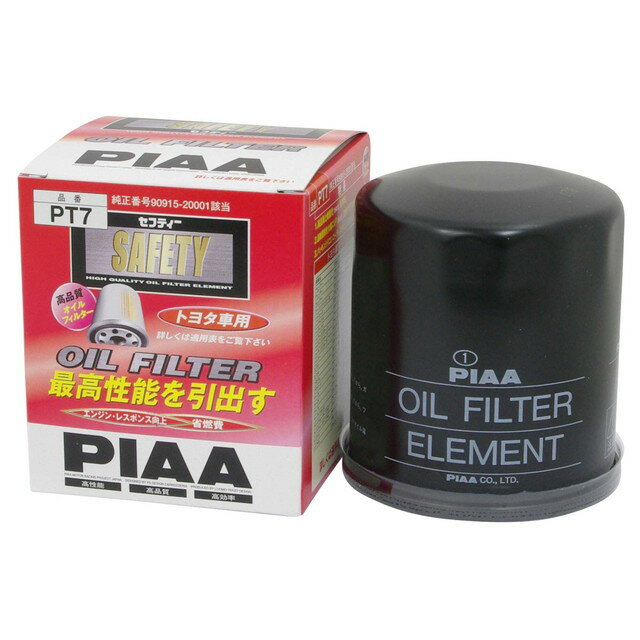 ■商品説明（製品の特徴） PIAA　OIL　FILTER　Std　TOYOTA　PT7オイル関連　エレメント　オイル（パック）■安全に関する注意 詳しい適用はPIAAフィルター適用表を参照ください。■問い合わせ先 PIAA株式会社 お客様相...