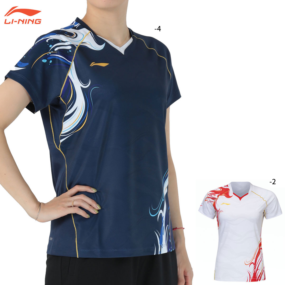 LI-NINGバドミントンゲームウェア、速乾性クール抗菌素材仕様の国際選手着用レディーストップモデル。 プレーをより際立たせるダイナミックなデザイン。 高級な生地は柔らかく肌にやさしく、快適なプレーをサポート。 LI-NINGブランドのロゴ...