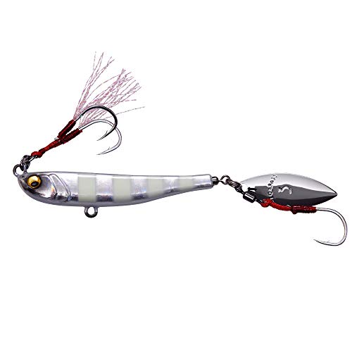 シンプルグローゼブラ/20g/00000041409・Color:グローゼブラSize:20g・パッケージ個数:1・Weight：20g・Hook：#10マキッパはその名の通り、投げて巻くだけの新感覚キャスティング・ブレードジグ。ソルトウォ...