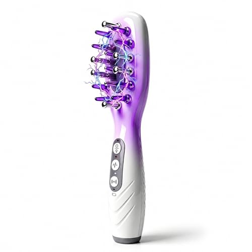 ホワイト/-/-・Color:ホワイト・多機能電動ヘアブラシ＆1台で多用途これは、複数のケアモードとLEDライトを搭載した多機能電動ヘアブラシです。EMSモード（単一モード）、LEDモード、振動モード、そしてEMS+LED+振動モードの計4...