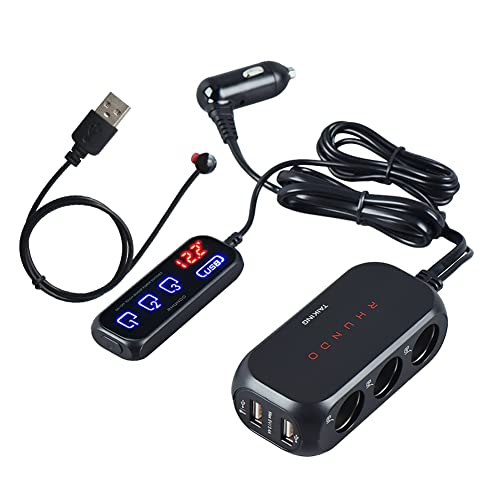 ブラック(測温線)/-/-・Color:ブラック(測温線)・パッケージ個数:1・?広い対応性3口シガーソケットを増設して、合計最大電力105Wのハイパワー、様々な車載用品に対応、例えば、タブレット、カーナビ、車載レコーダー、車載冷蔵庫、空気...