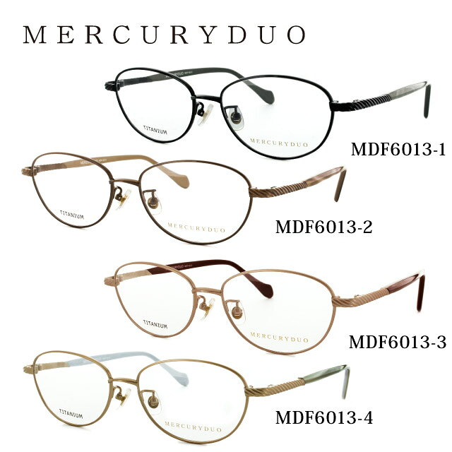ブランドMERCURYDUO（マーキュリーデュオ）品目メガネフレーム型番MDF6013 全4カラー 52サイズフィッティング調整可能ノーズパッド（クリングス）シェイプオーバルカラー●MDF6013-1フレーム：ブラックテンプル：グレーマーブ...